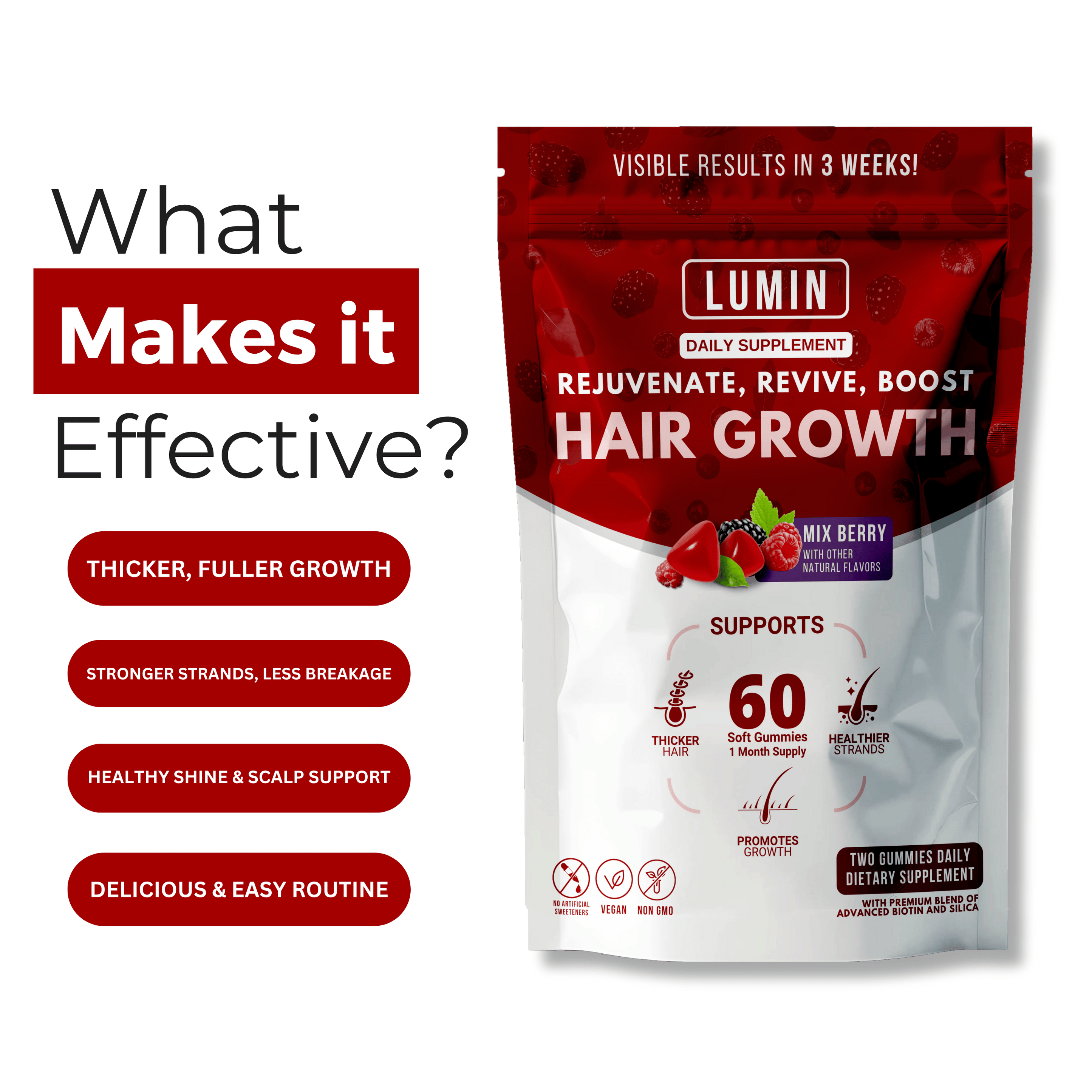 LUMIN - RRB Hair Growth Gummies – Lumin